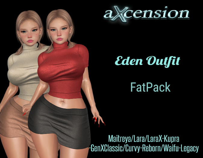 Second Life Marketplace Ax Eden Outfit 40 Colors Fatpack